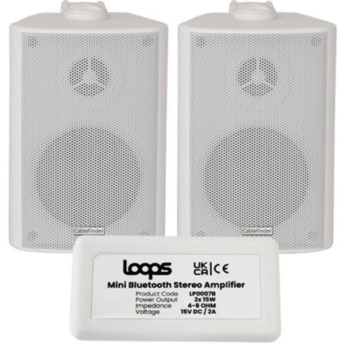 Loops Wall Mounted Micro Bluetooth Amplifier & 2 Ceiling Speaker Kit ...