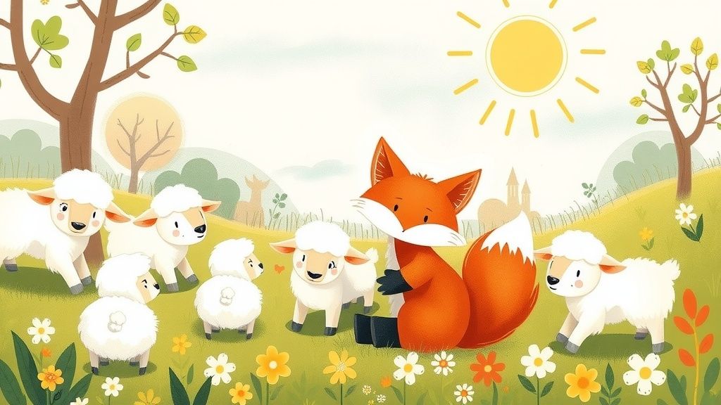 Watch:The Fox and the Lambs | AI Children’s Videos | Story.com