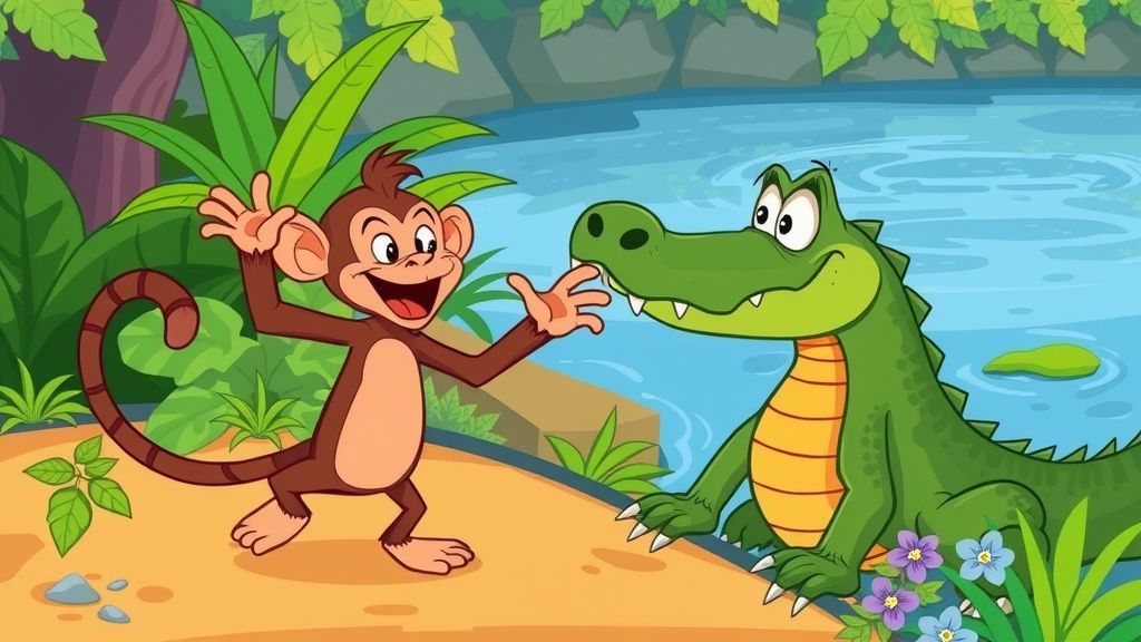 Monkey and Crocodile Tale | Story.com
