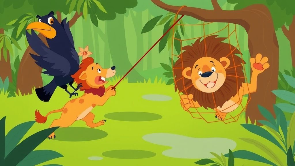 Watch:Lion and the Brave Crow | AI Children’s Videos | Story.com