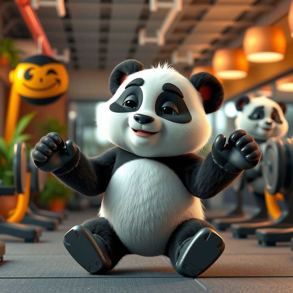 The Relaxed Panda in the Gym | Story.com