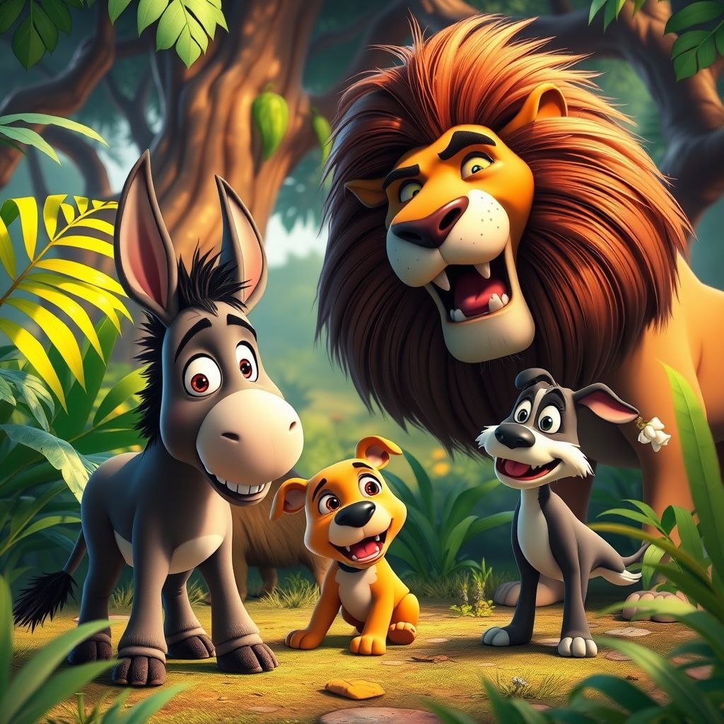 The Donkey, the Dog, and the Lion | Story.com