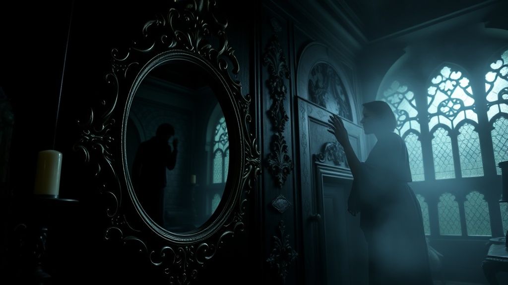 Watch:The Mirror That Watches Back | AI Horror Videos | Story.com