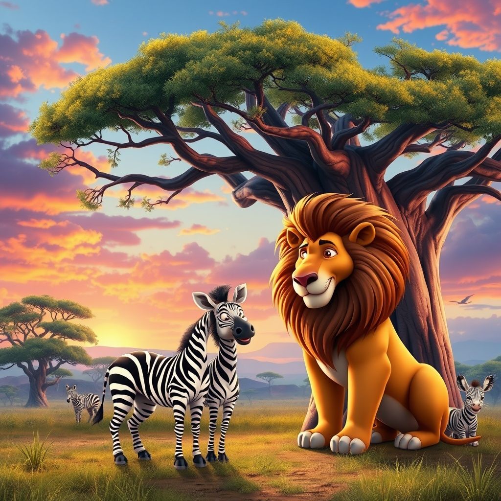 The Giant Lion and the Clever Zebra | Story.com