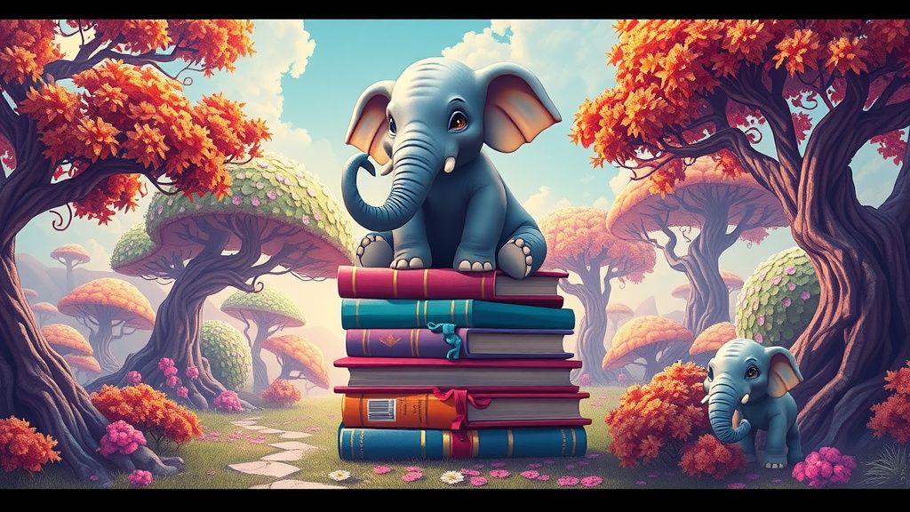Watch:The Elephant's Library | AI Children’s Videos | Story.com