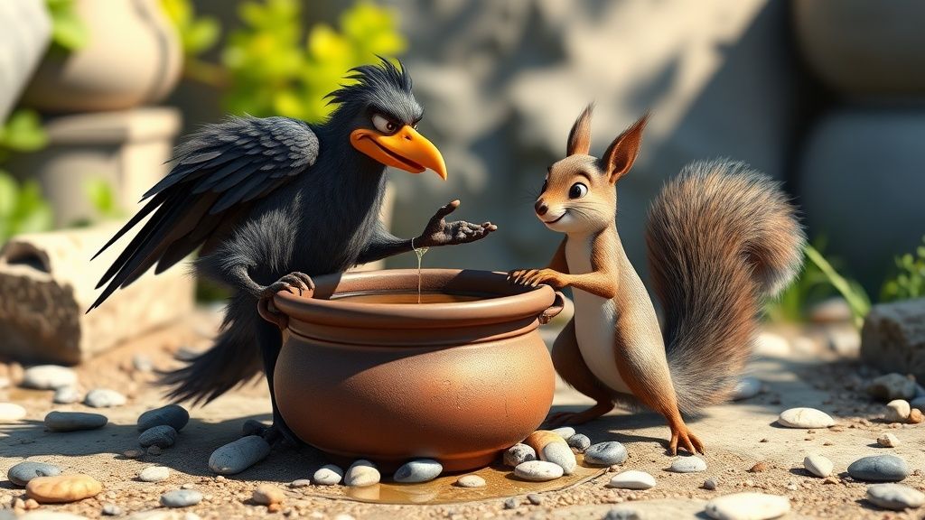 The Thirsty Crow and the Clever Squirrel | Story.com