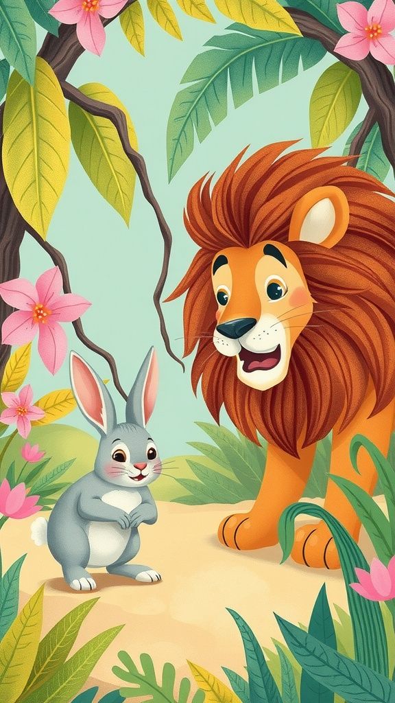 Watch:The Clever Rabbit and the Lion – An African Folktale | AI ...