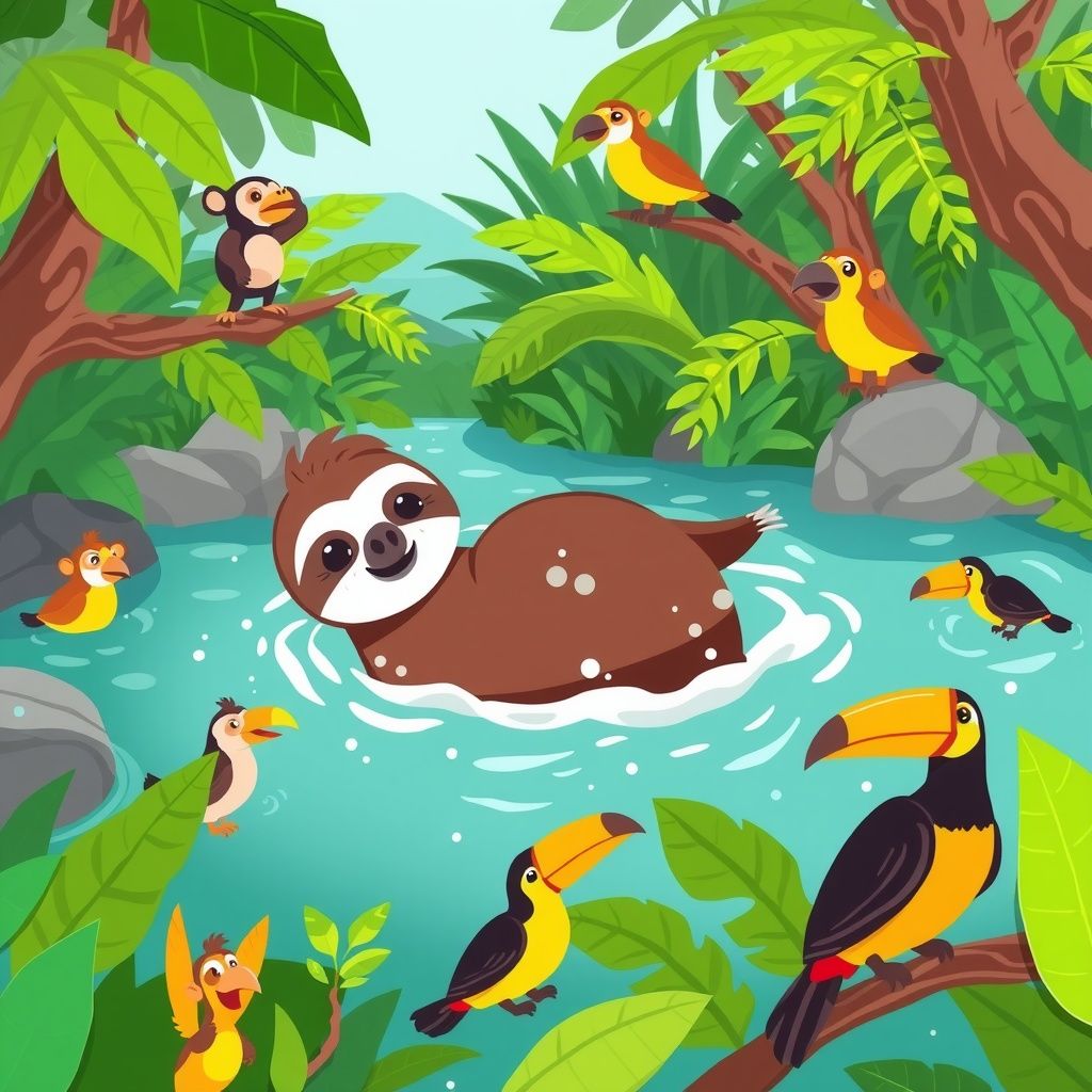 Slippy the Sloth and the Great Swim | Story.com