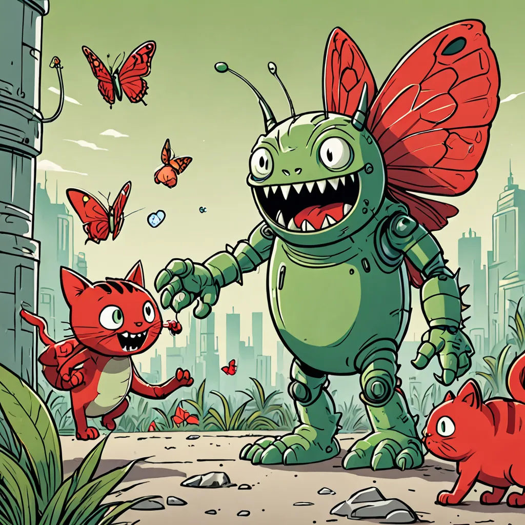 Double Monster and the Red Cat Robot | Story.com