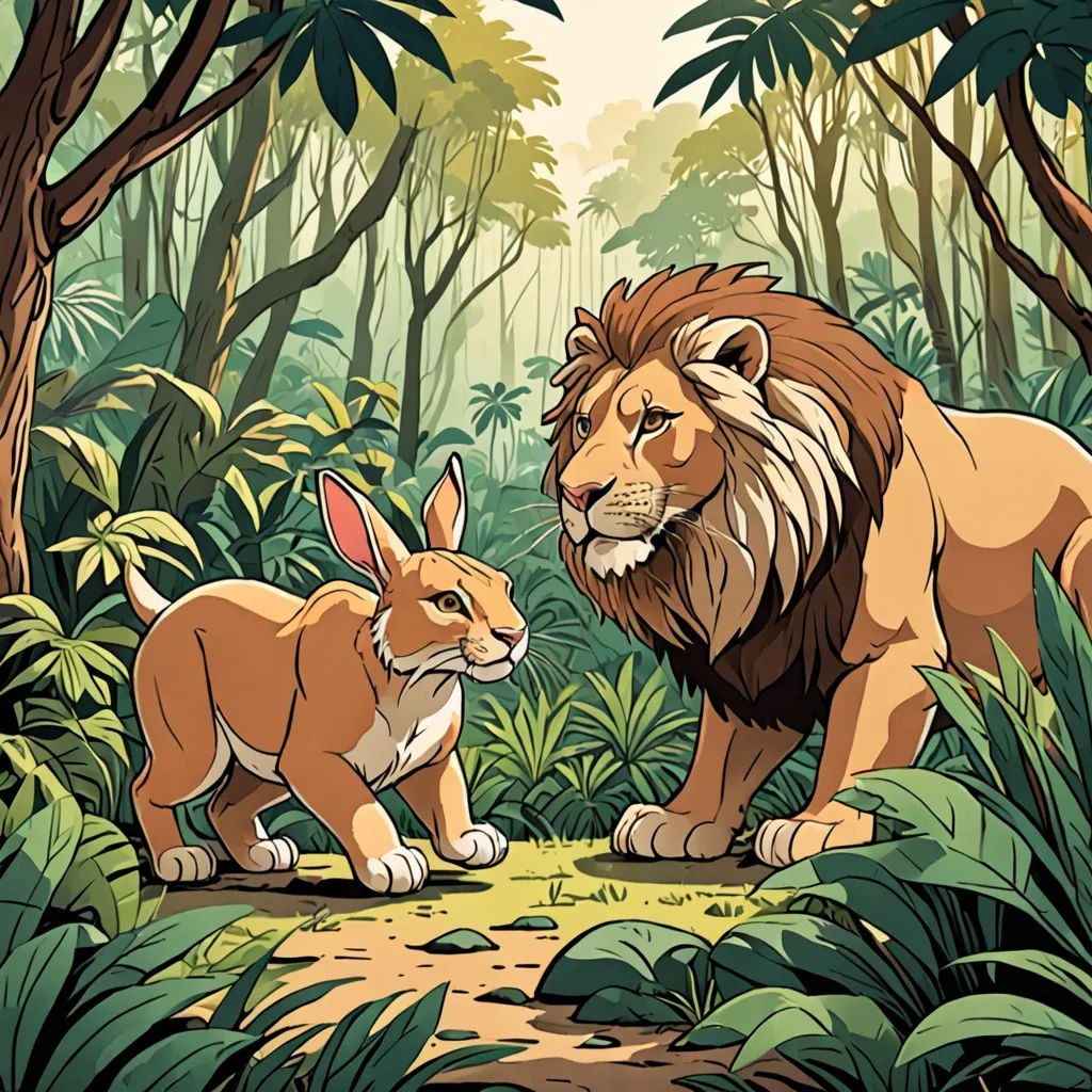 The Clever Rabbit and the Mighty Lion | Story.com