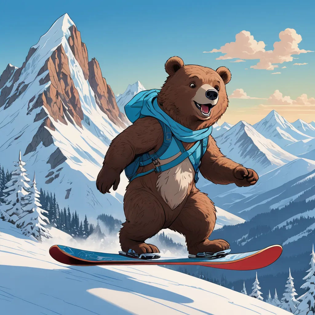 Brownie Bear’s Adventures - The Snowboarding Day | Story.com