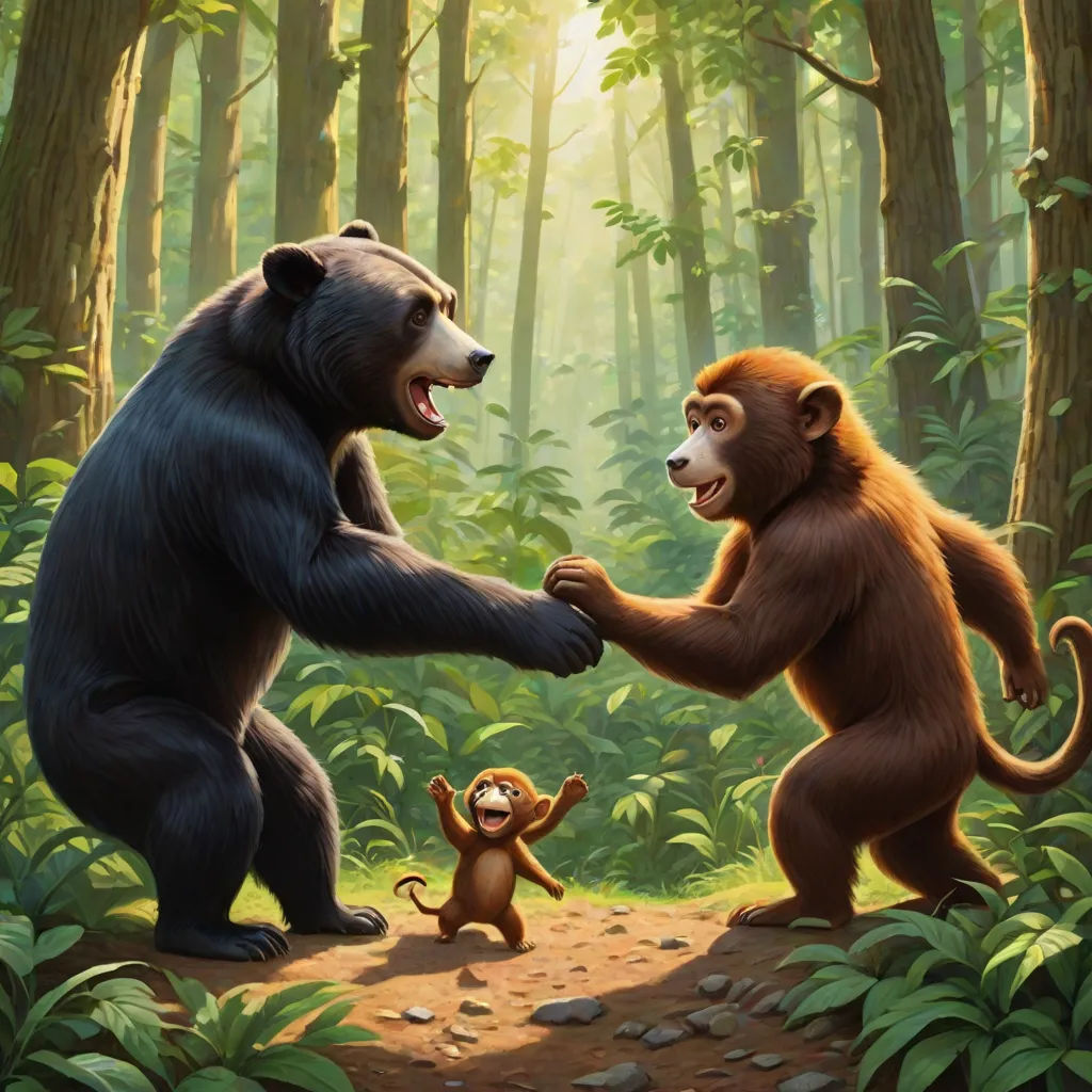 The Great Bear and Monkey Fight | Story.com