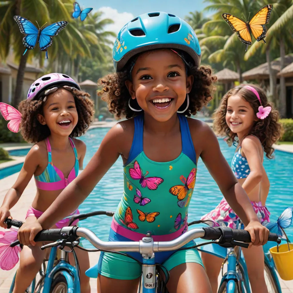 Little Girl's Swim Adventure Wearing Her Bike Helm... | Story.com