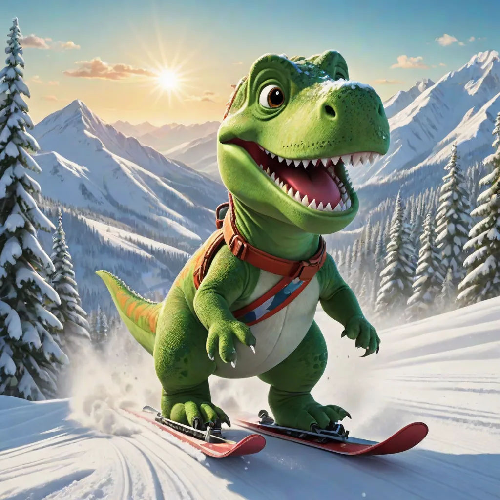 Dino the Skiing Dinosaur | Story.com