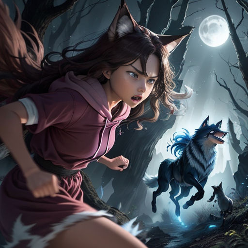 Anime Hunter Girl With Wolf