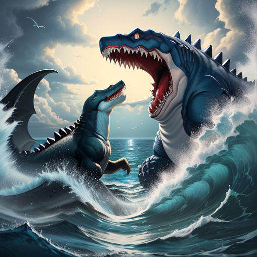 T Rex Versus Megalodon