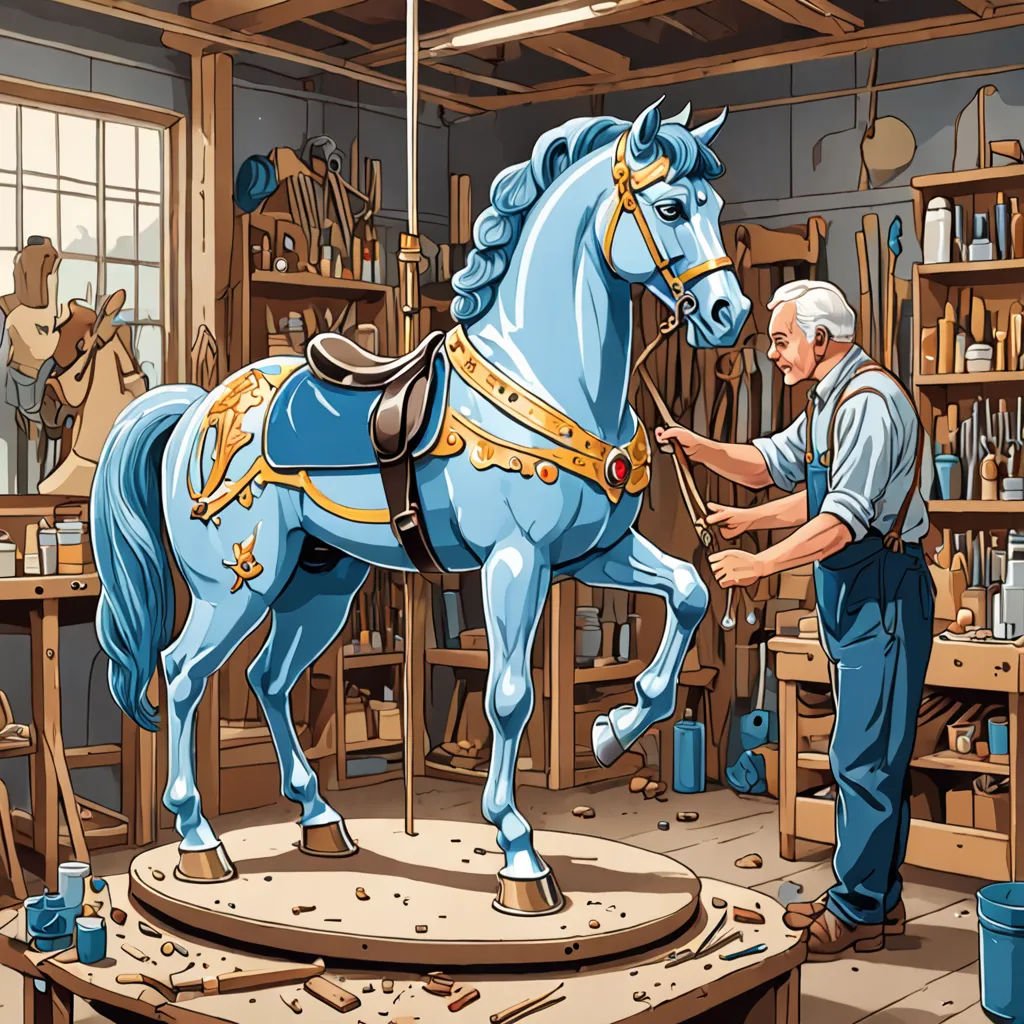 The Blue Carousel Horse | Story.com