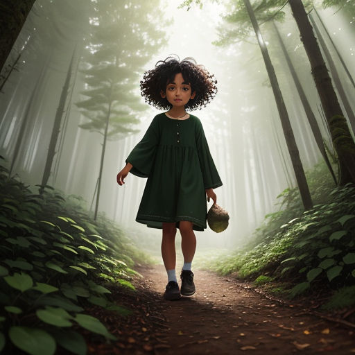 Lost Little Girl In Forest