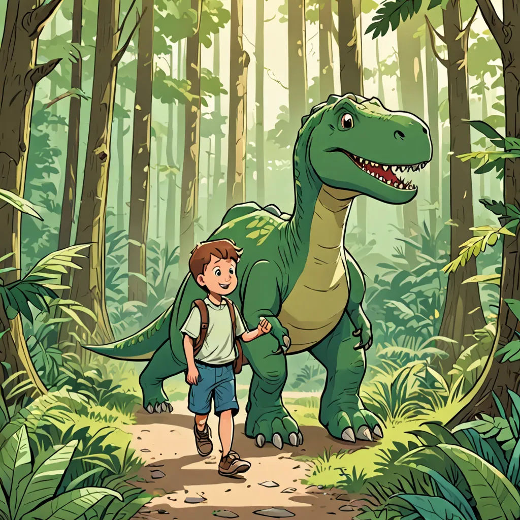 The Boy and His Dinosaur Adventure in the Forest | Story.com