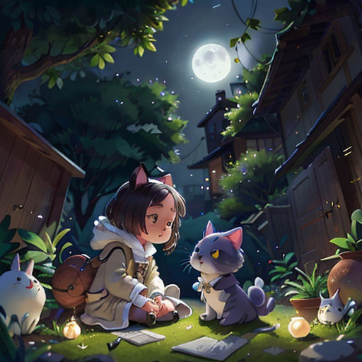 The Moonlit Courtyard: A Tale of Friendship between a Cat and a Rabbit ...