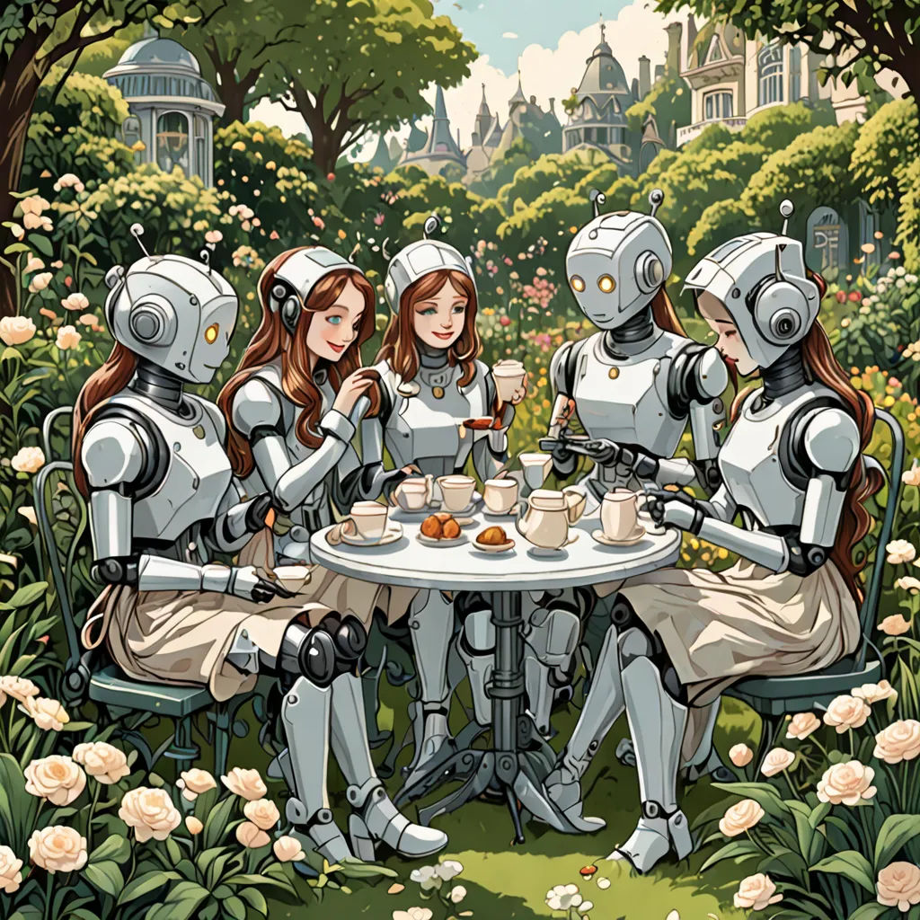 Robot Girls' Victorian Garden Tea Party | Story.com