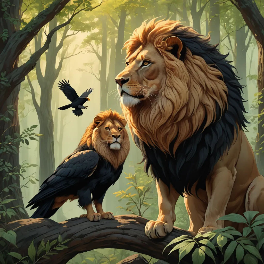 The Lion and the Crow in the Forest | Story.com
