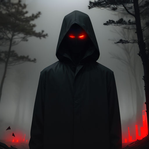 Black Cloaked Figure With Red Eyes