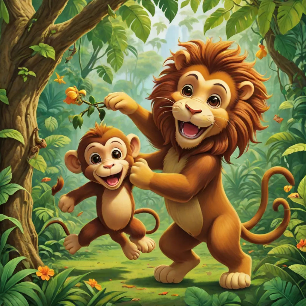 The Monkey and the Lion | Story.com