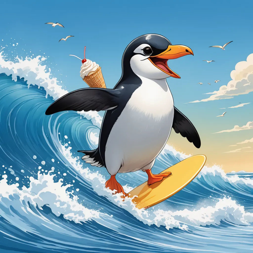 The Surfing Penguin | Story.com