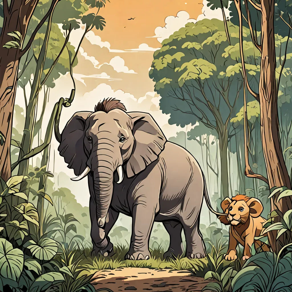 The Brave Lion and the Mighty Elephant | Story.com