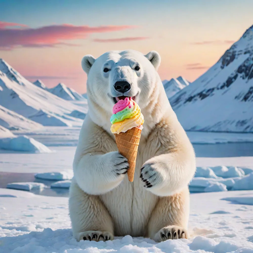 A Happy Polar Bear Finds Ice Cream | Story.com