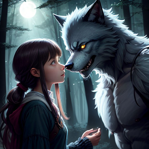Anime Wolf Protecting Girl