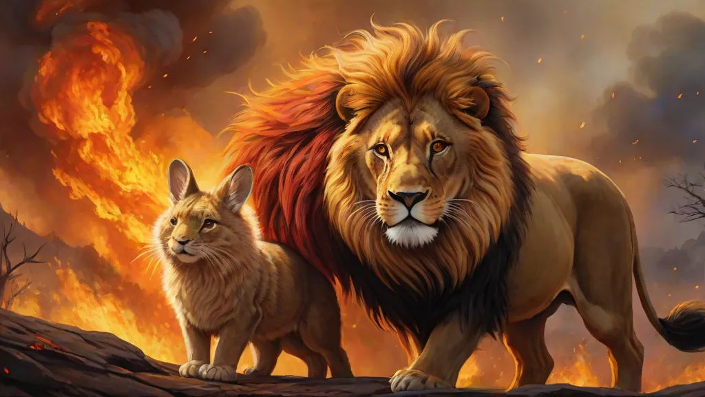 Watch:The Lion, the Rabbit, and the Jungle Fire | AI Children’s Videos ...