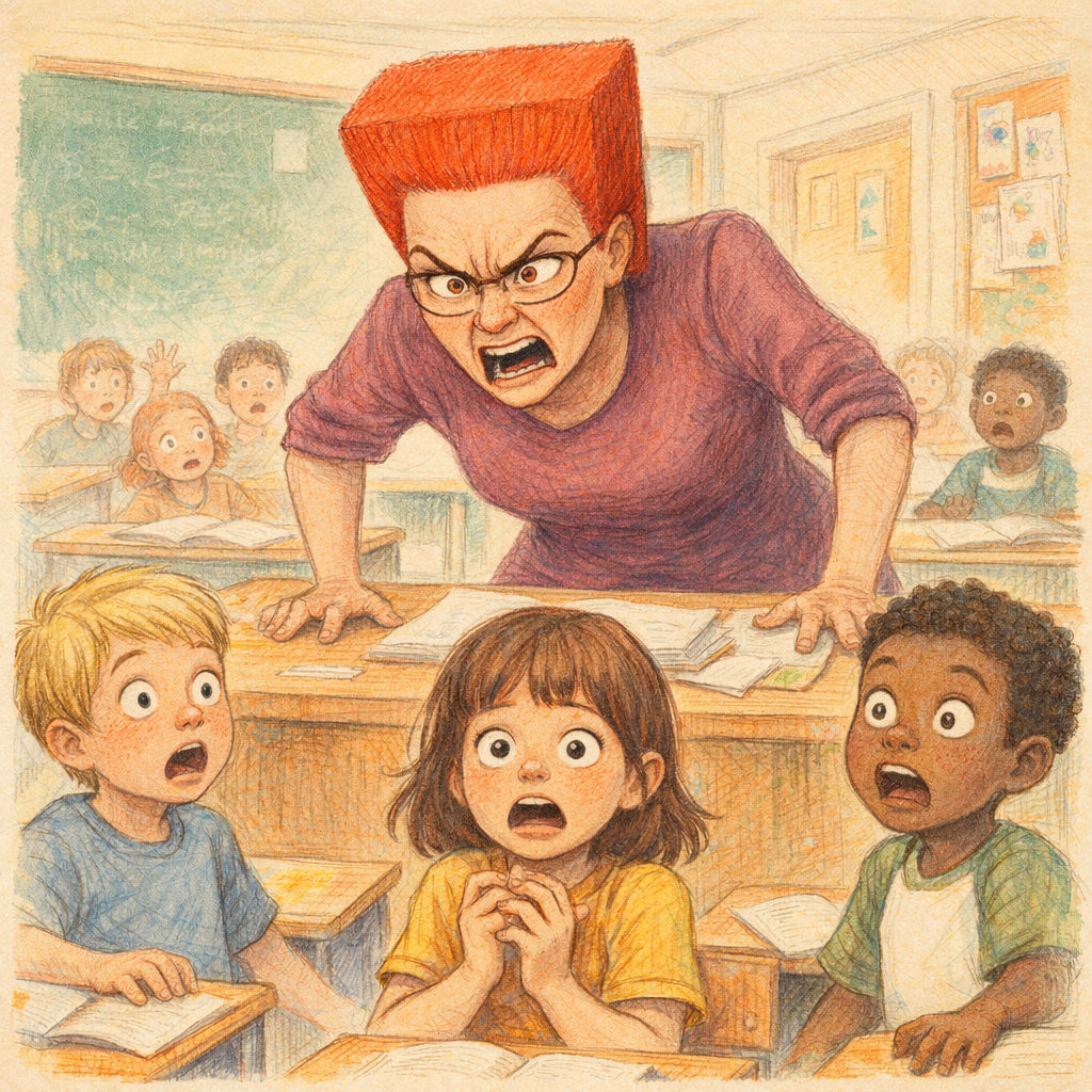 The Evil Red Square Hair Teacher | Story.com