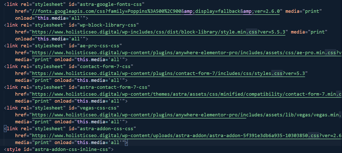 Load Css Asynchronously And Remove Render Blocking Css Holistic Seo