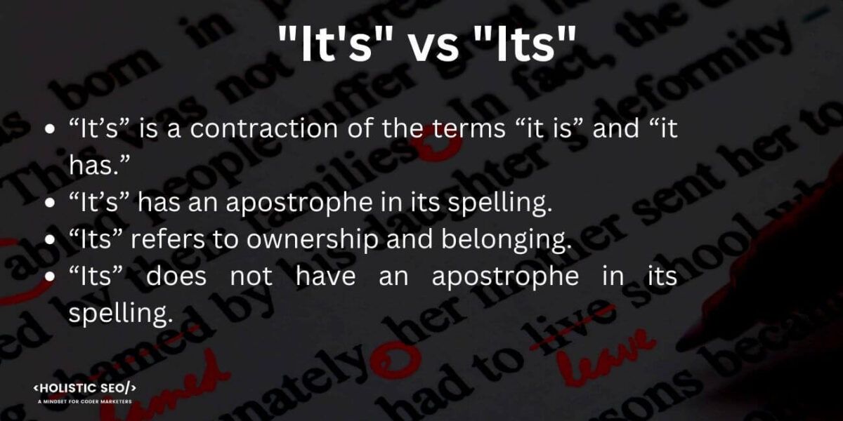 It's vs Its: Difference between Them and How to correctly use them ...