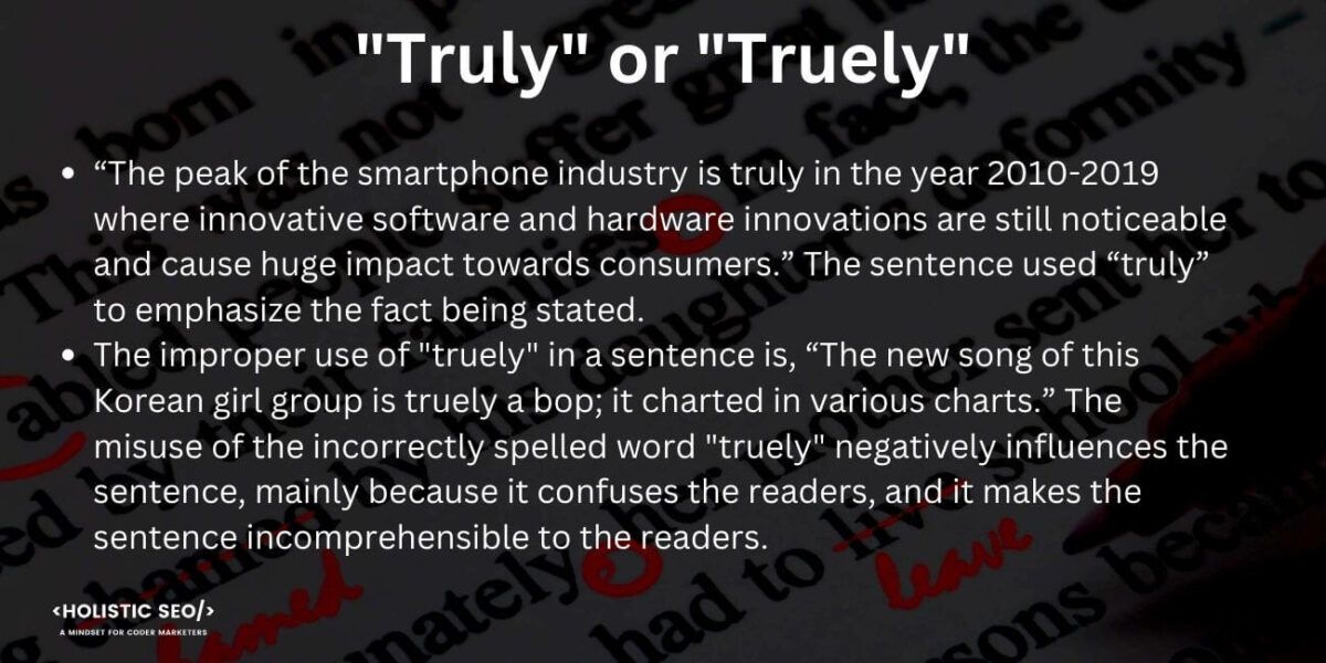 Truly vs Truely: Which one is Correct? - Holistic SEO