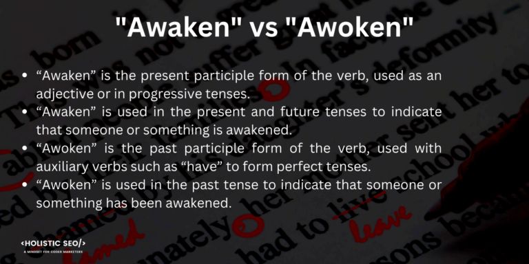 Awaken vs Awoken: Difference between Them and How to correctly use them ...