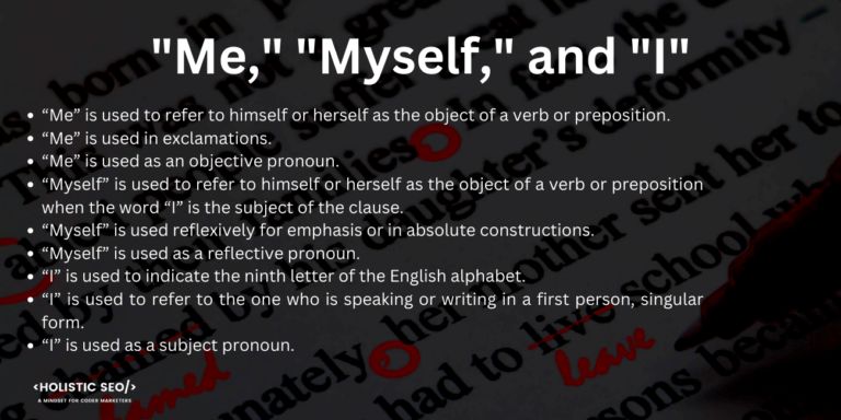 Me, Myself and I: Difference between Them and How to correctly use them ...