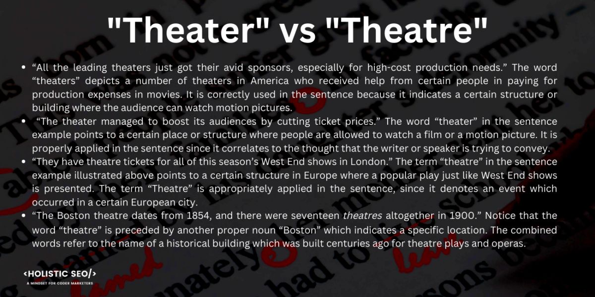 Theater or Theatre: Which one is Correct? - Holistic SEO
