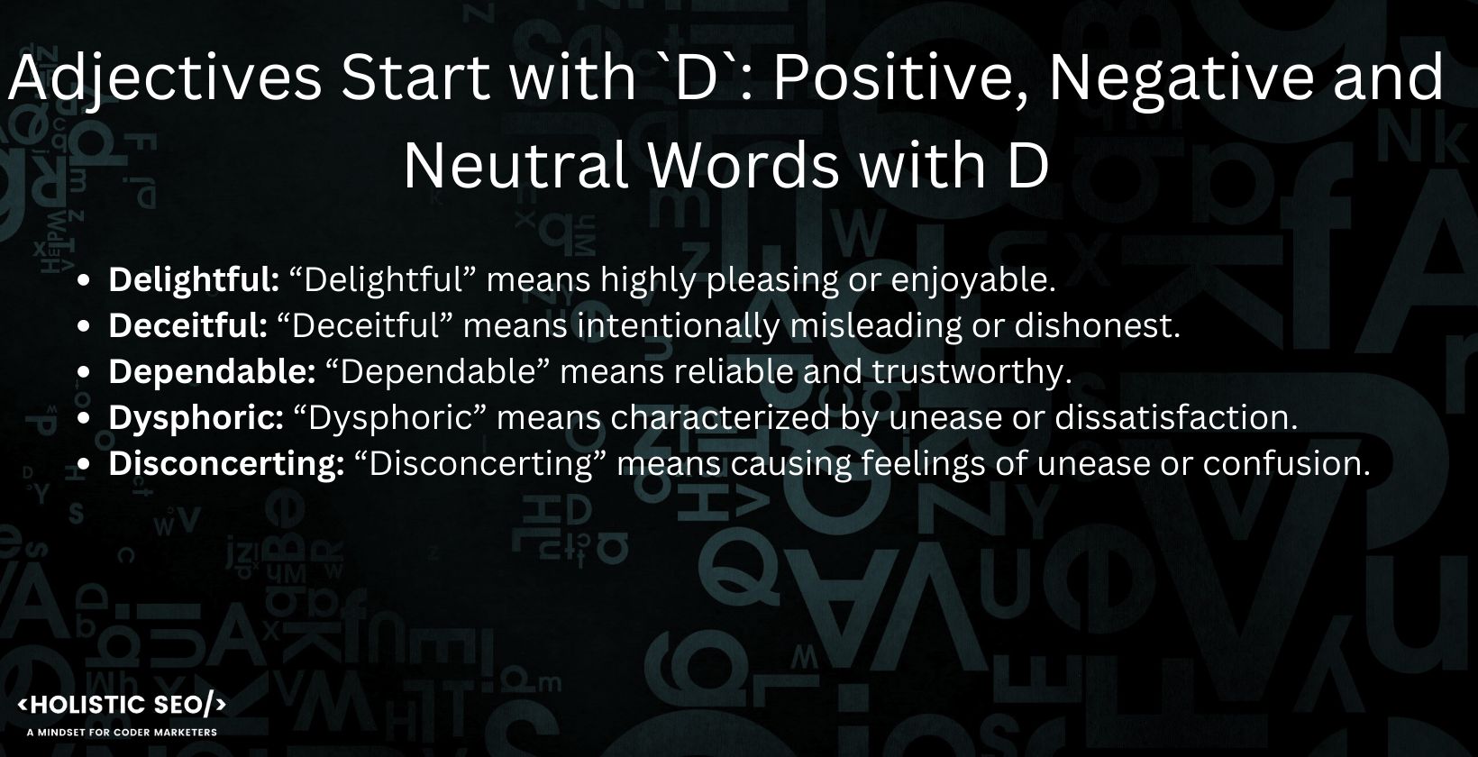 Adjectives Start with `D`: Positive, Negative and Neutral Words with D ...