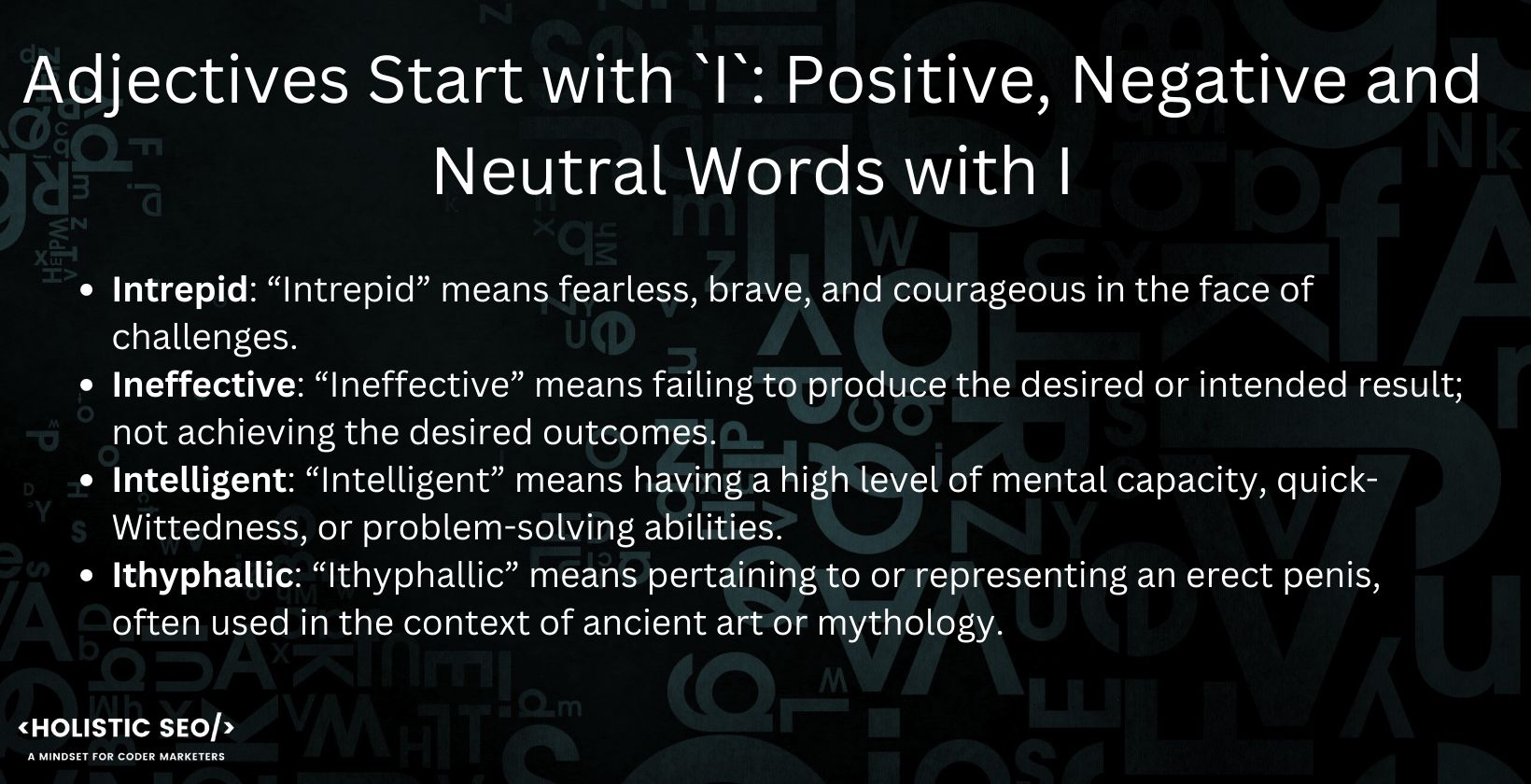 Adjectives Start with `I`: Positive, Negative, and Neutral Words with I ...