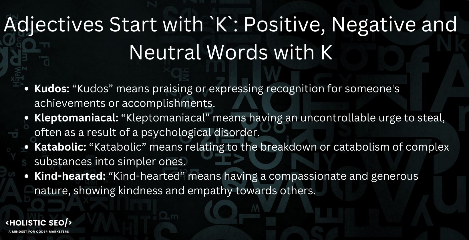 Adjectives Start with `K`: Positive, Negative and Neutral Words with K ...