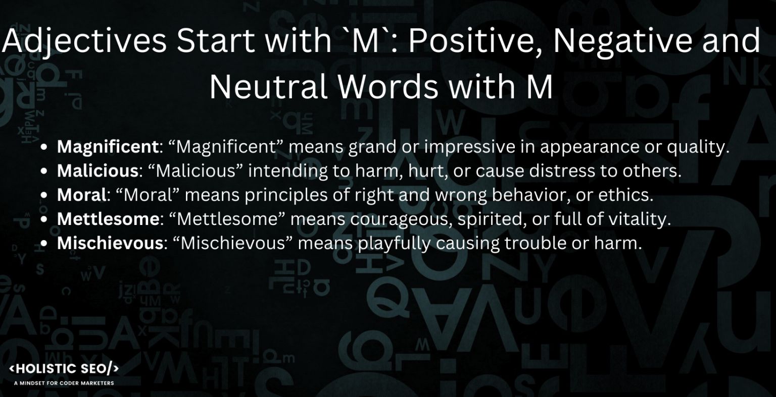 Adjectives Start with `M`: Positive, Negative and Neutral Words with M ...