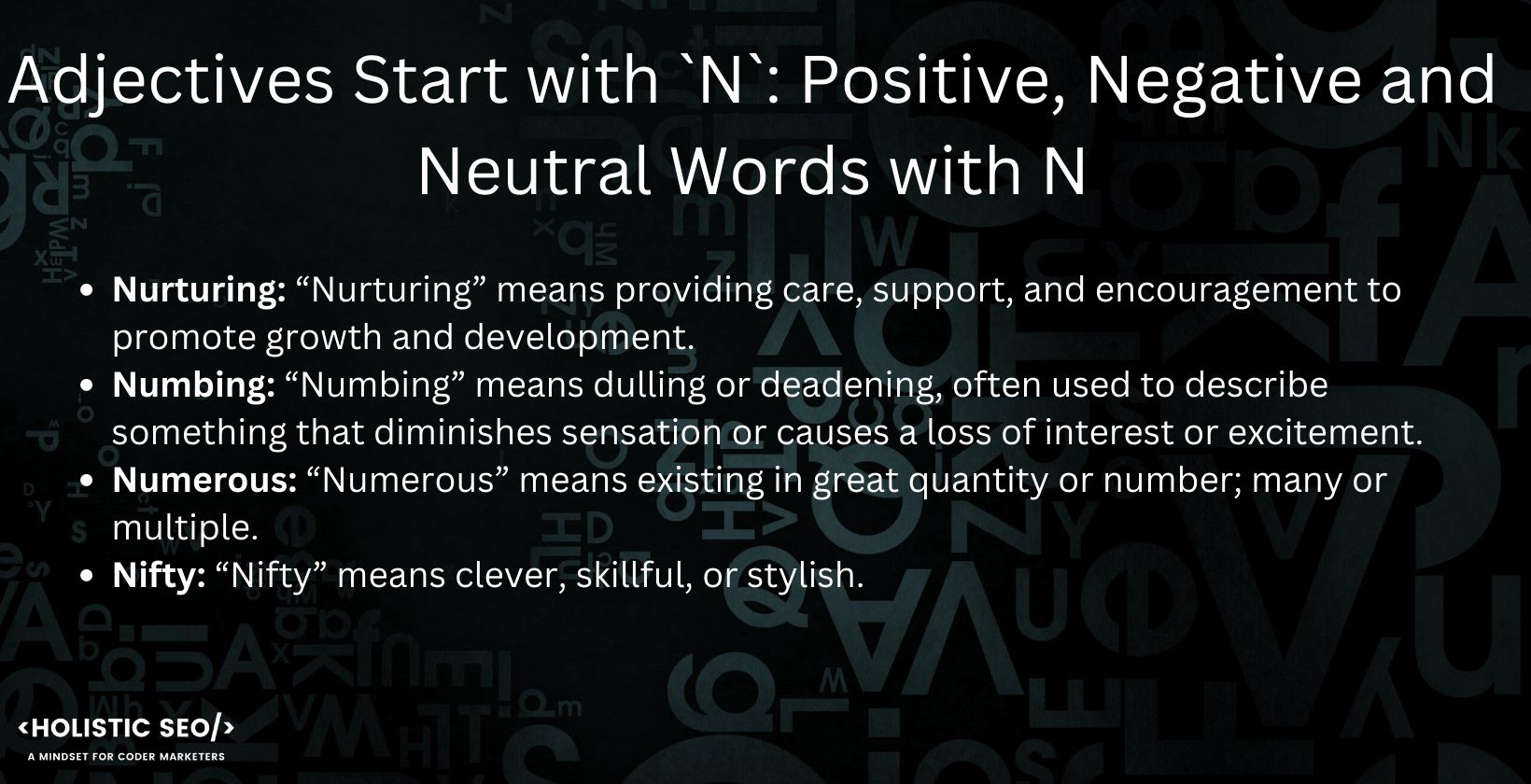 Adjectives Start with `N`: Positive, Negative and Neutral Words with N ...
