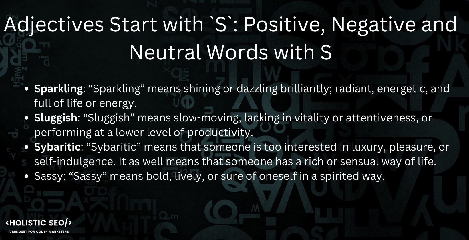 Adjectives Start with `S`: Positive, Negative and Neutral Words with S ...
