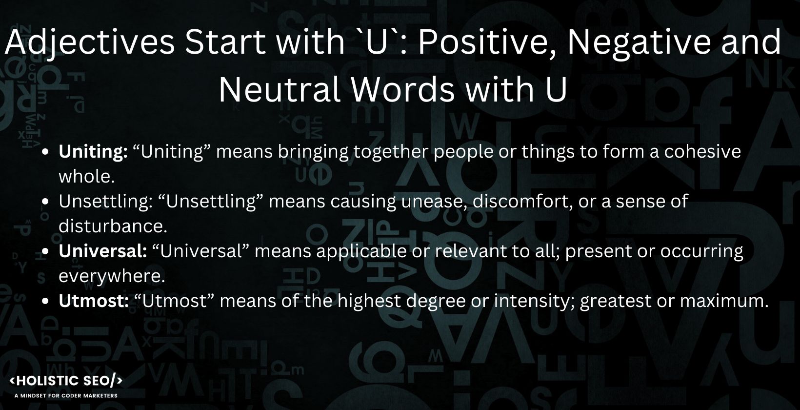 Adjectives Start with `U`: Positive, Negative and Neutral Words with U ...
