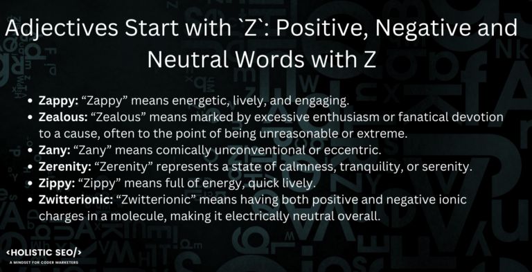 Adjectives Start with `Z`: Positive, Negative and Neutral Words with Z ...