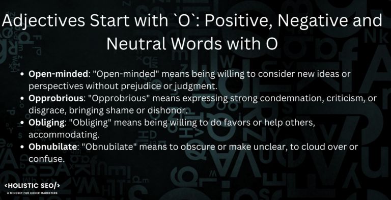 Adjectives Start with `O`: Positive, Negative, and Neutral Words with O ...