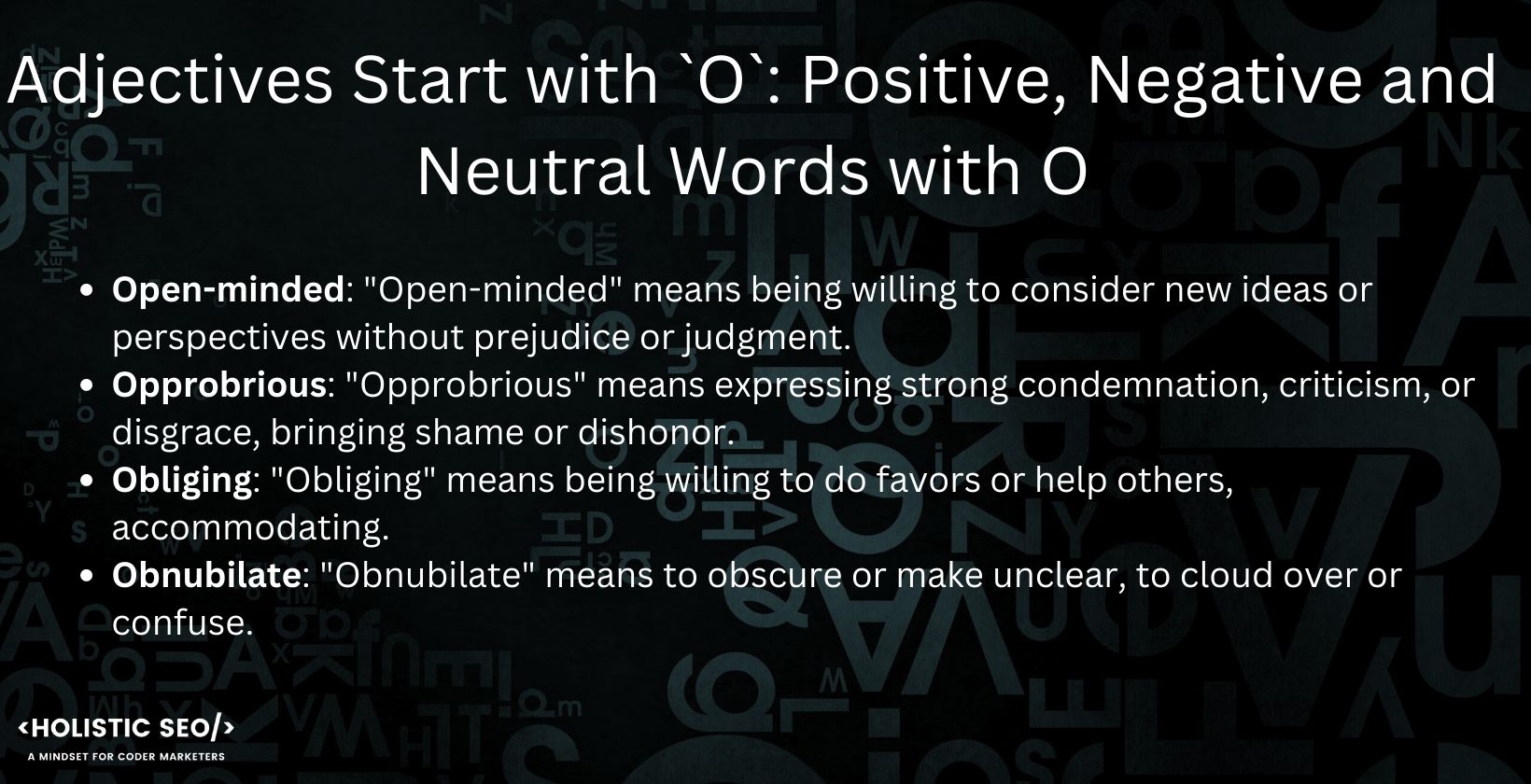 Adjectives Start with `O`: Positive, Negative, and Neutral Words with O ...